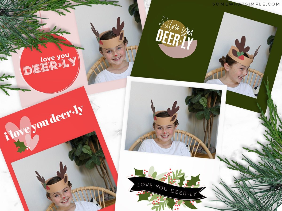 Reindeer Headband and Printable Christmas Cards for Kids